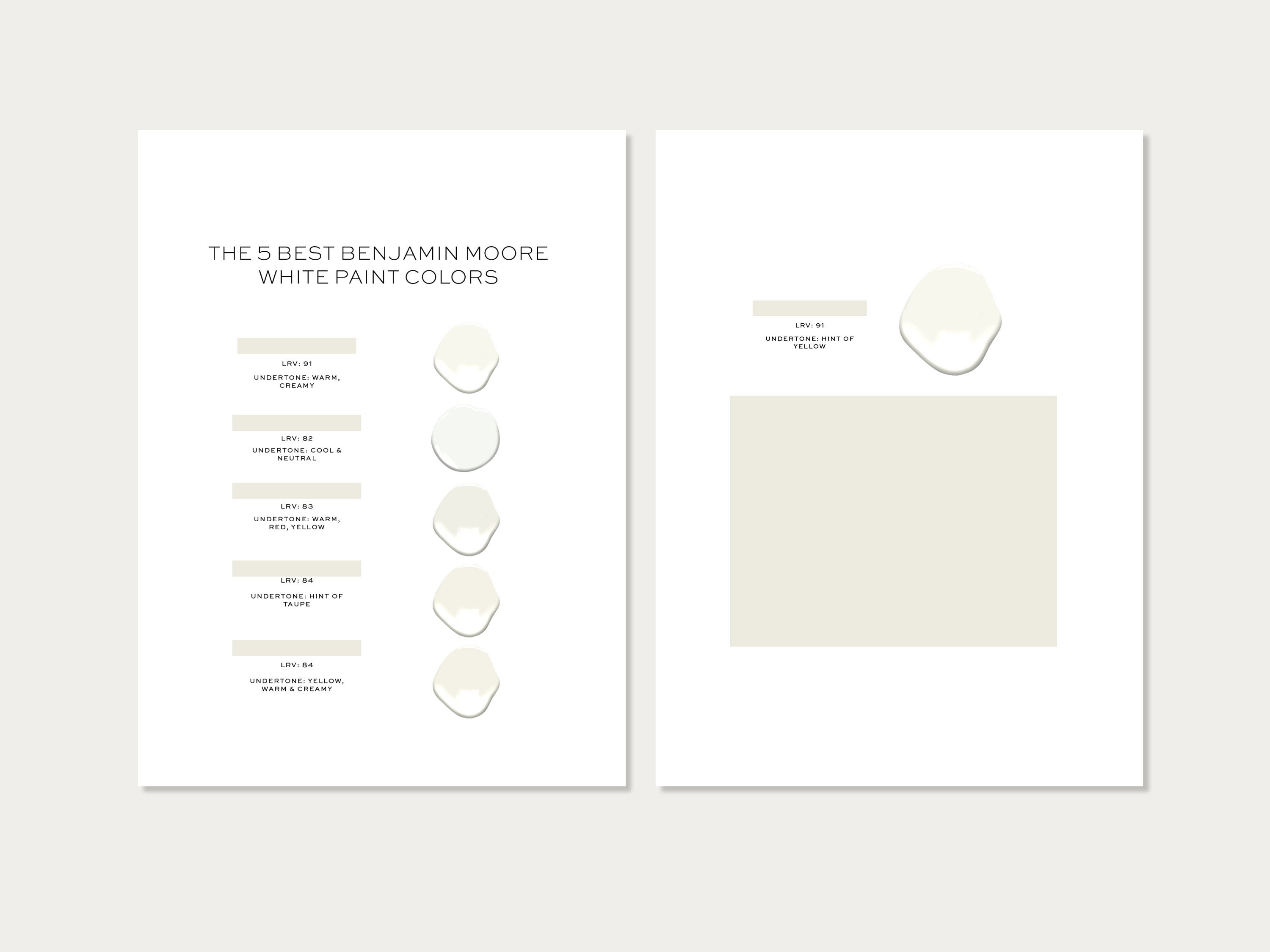 Best 5 Benjamin Moore White Paint Colors, Undertone Guide for White ...