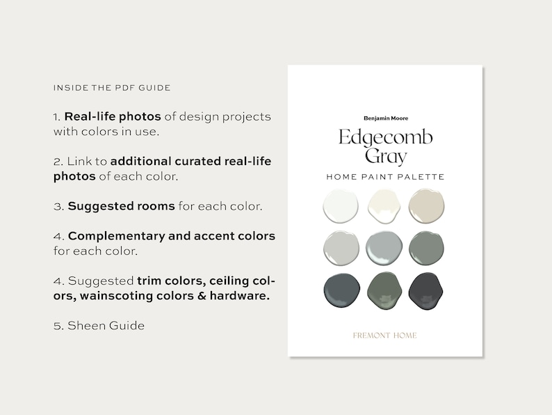 Benjamin Moore Edgecomb Gray Color Palette, Whole House Paint Colors ...