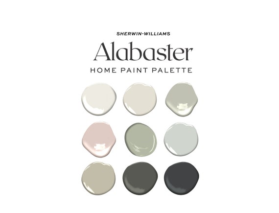 Sherwin Williams Alabaster Paint Color Palette Warm White, 42% OFF