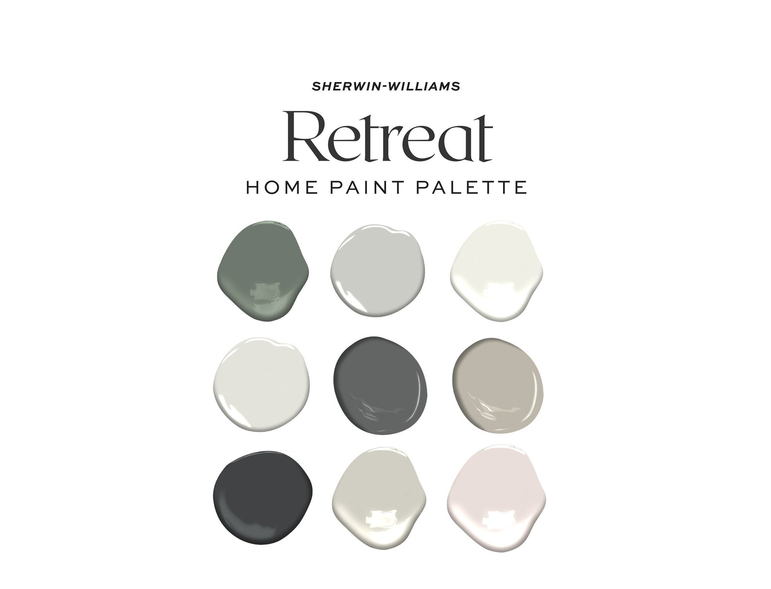Sherwin Williams Retreat Complementary Color Palette, Interior Paint ...