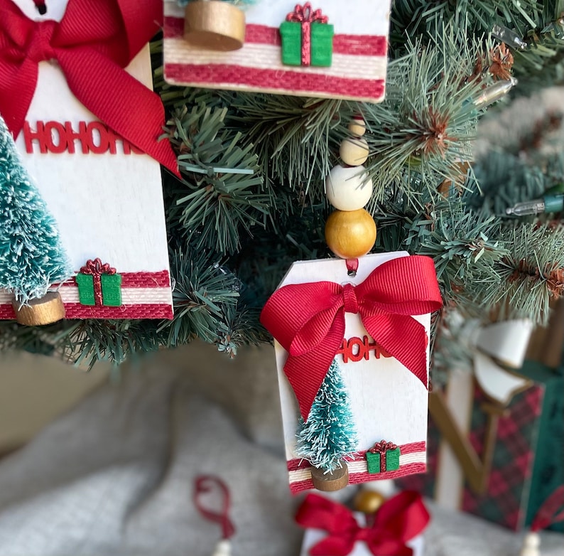 Set of 3 "hohoho" Christmas Tree Ornaments - Etsy