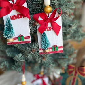 Set of 3 "hohoho" Christmas Tree Ornaments - Etsy