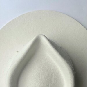 Ivory Wool Felt Cowboy Hat: Fall Wide Brim Rancher Fedora - Etsy