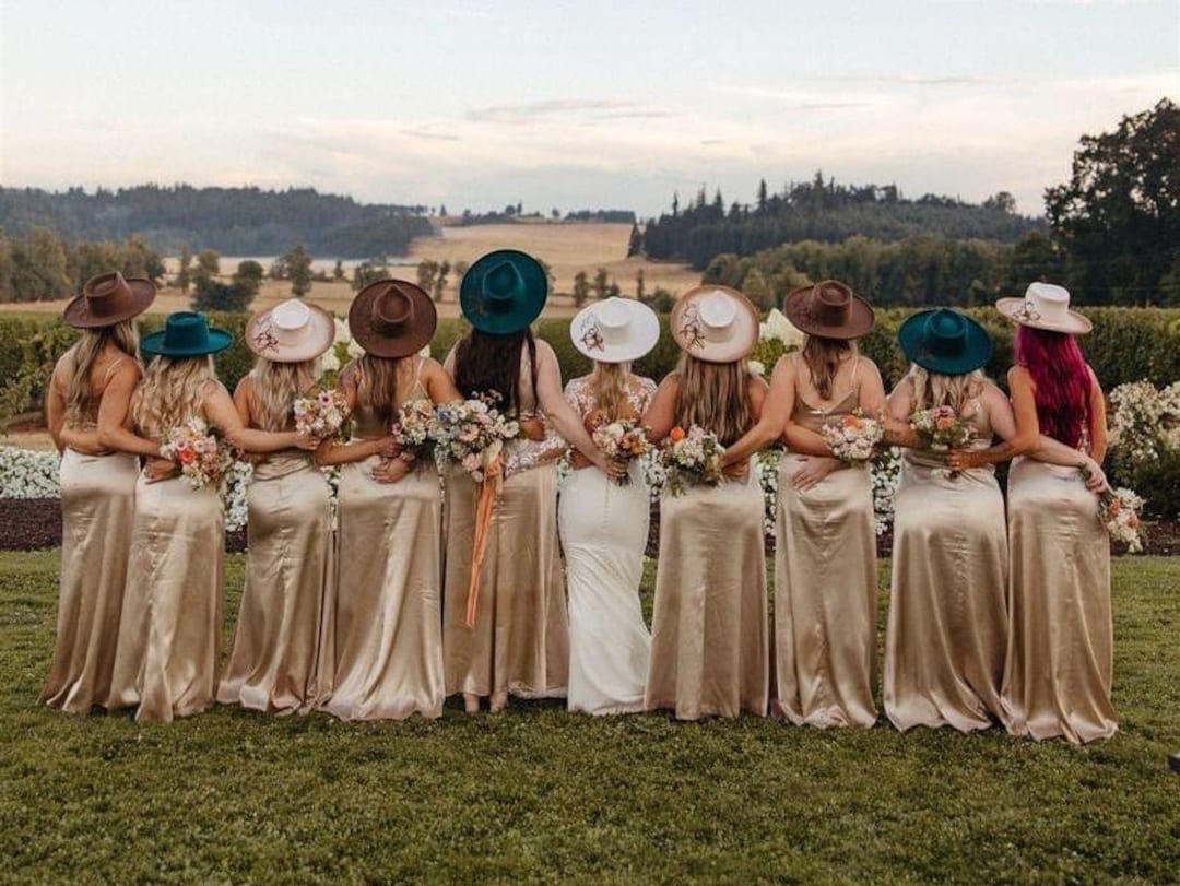 Hand Burned Wool Felt Fedora: Customizable Wedding Bridal Party Hats - Etsy