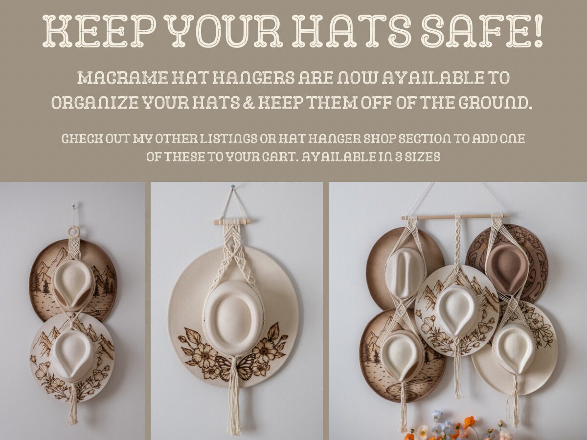Halloween Hand Burned Fedora Hat, Fall Fashion: Spooky Floral Ghosts - Etsy