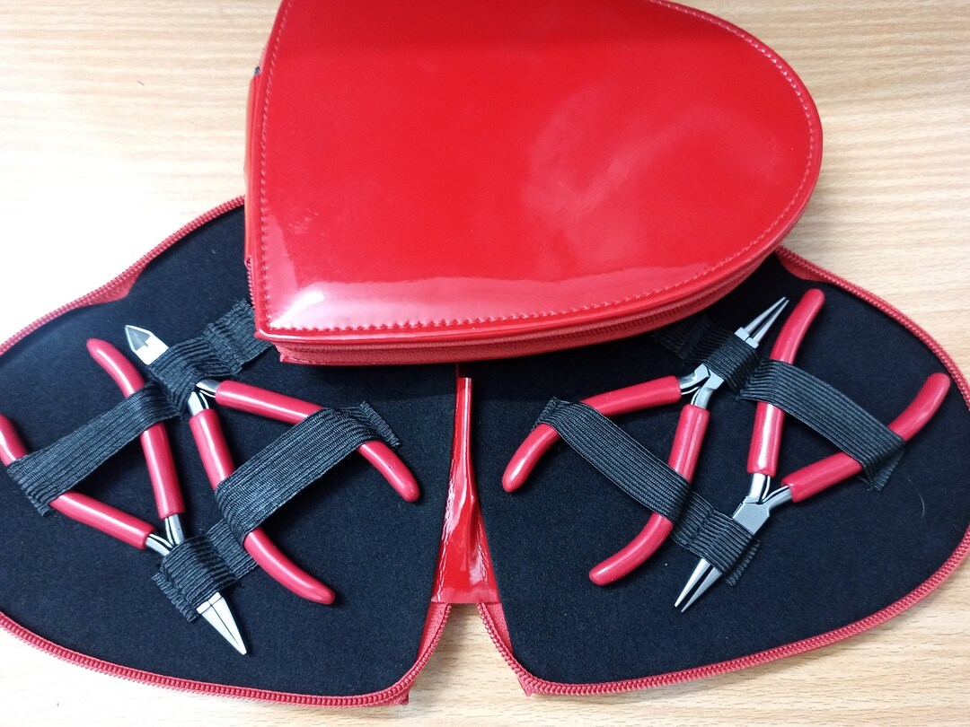 Set of 4 Jewelry Pliers With Heart Shape Red Case - Etsy