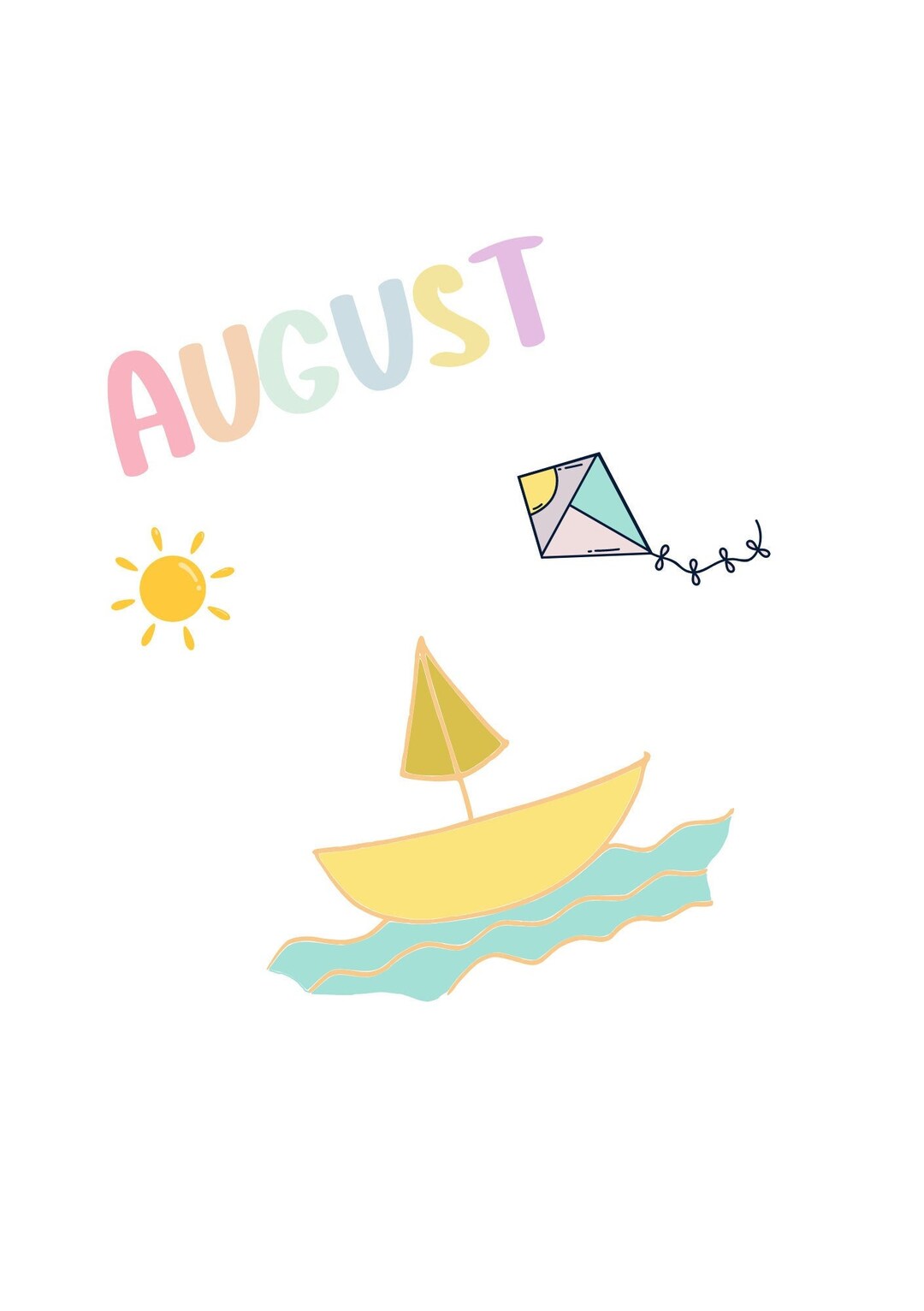 A5 August Cover Printable - Etsy