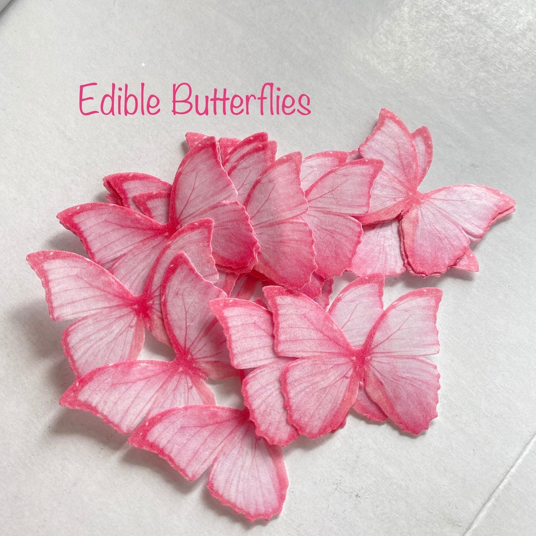 Pink Edible Wafer Butterflies - Etsy