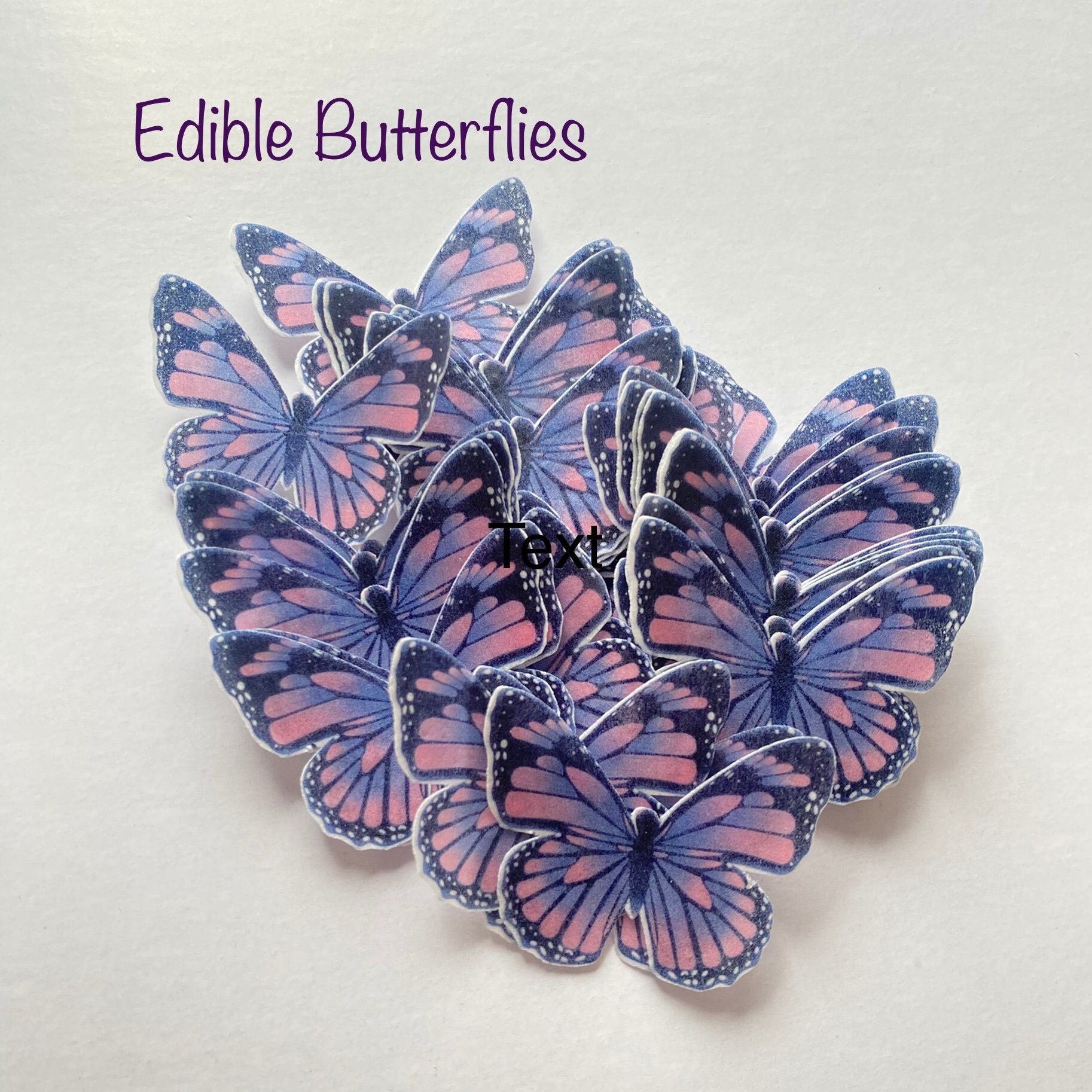 Ombre Edible Wafer Butterflies Pinkpurple Etsy
