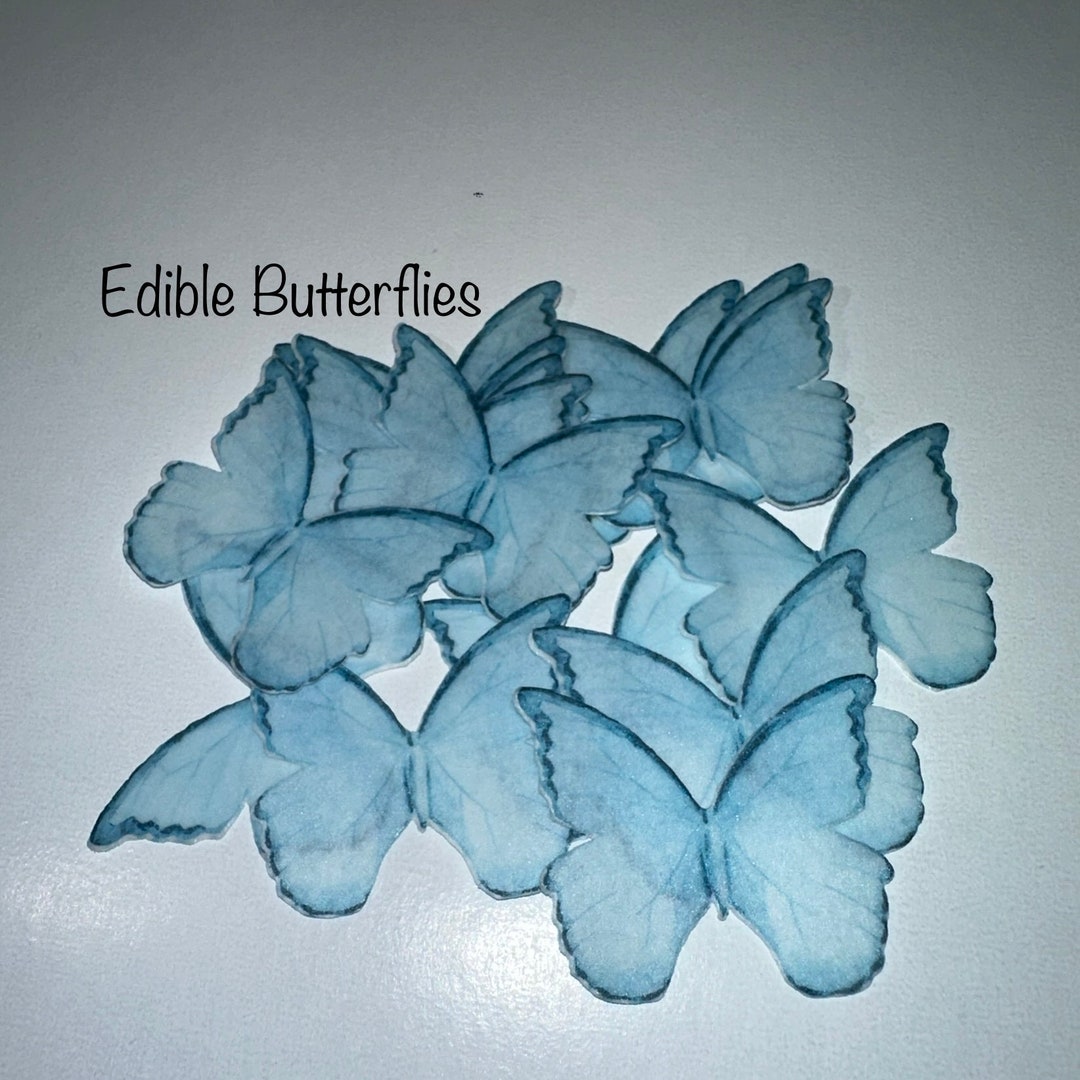 Baby Blue Edible Wafer Butterflies - Etsy