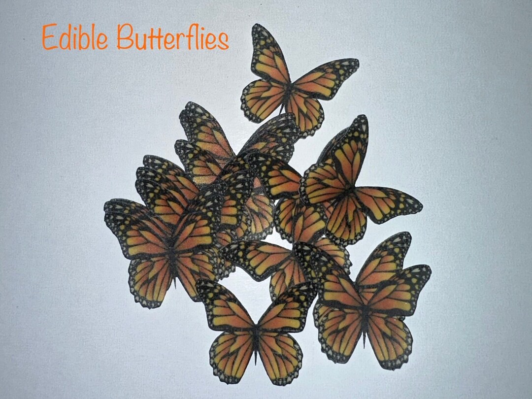 Monarch Edible Wafer Butterflies - Etsy