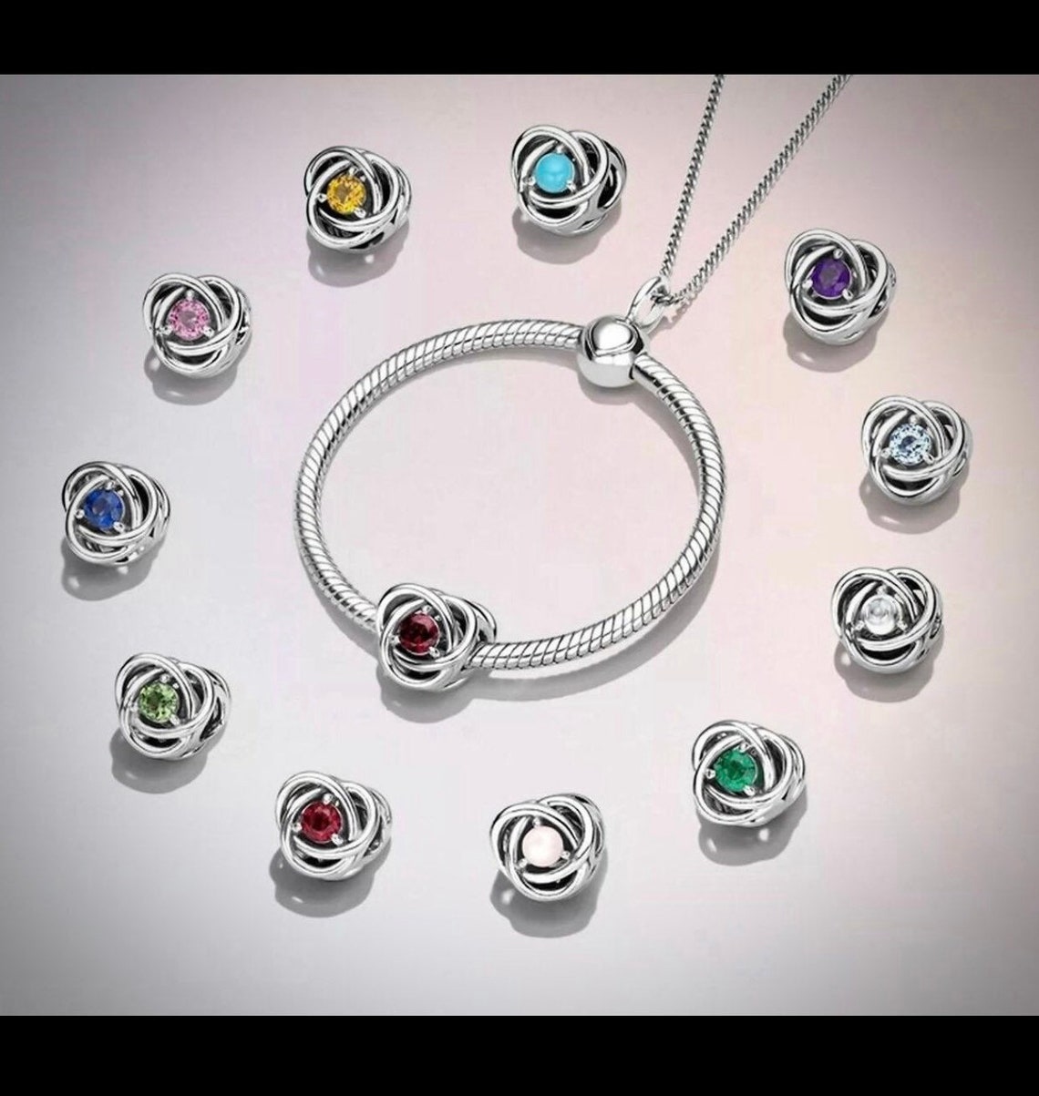 Pandora Charms, Eternity Circle Birthstone Charm, Sterling Silver ...