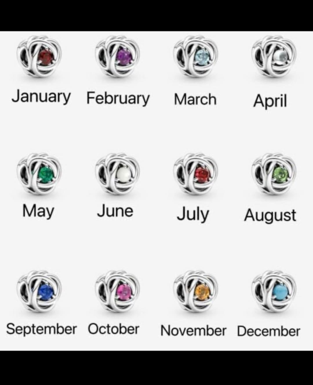 Pandora Charms, Eternity Circle Birthstone Charm, Sterling Silver ...