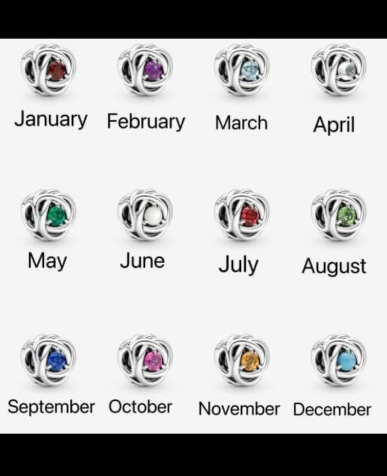 Pandora Charms, Eternity Circle Birthstone Charm, Sterling Silver ...
