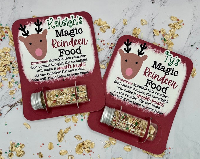 Magic Reindeer Food Card Personalized Christmas Stocking Stuffer ...