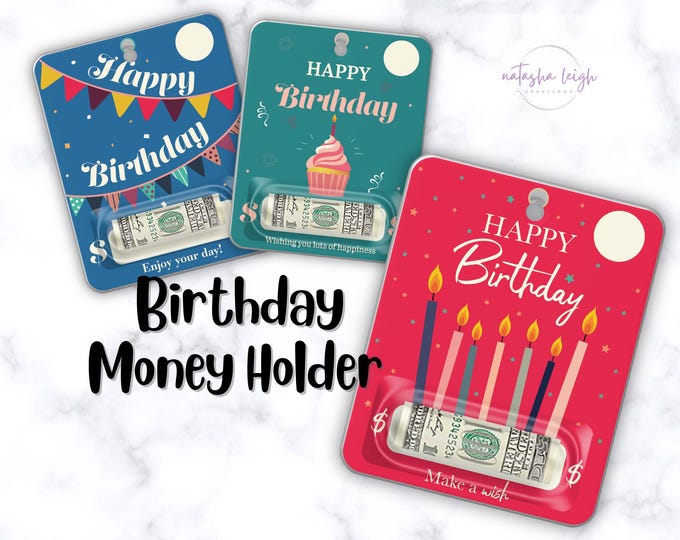Happy Birthday Money Card Holder: Cash Gift Card - Etsy