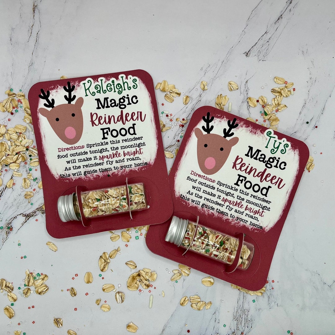 Magic Reindeer Food Card Personalized Christmas Stocking Stuffer ...