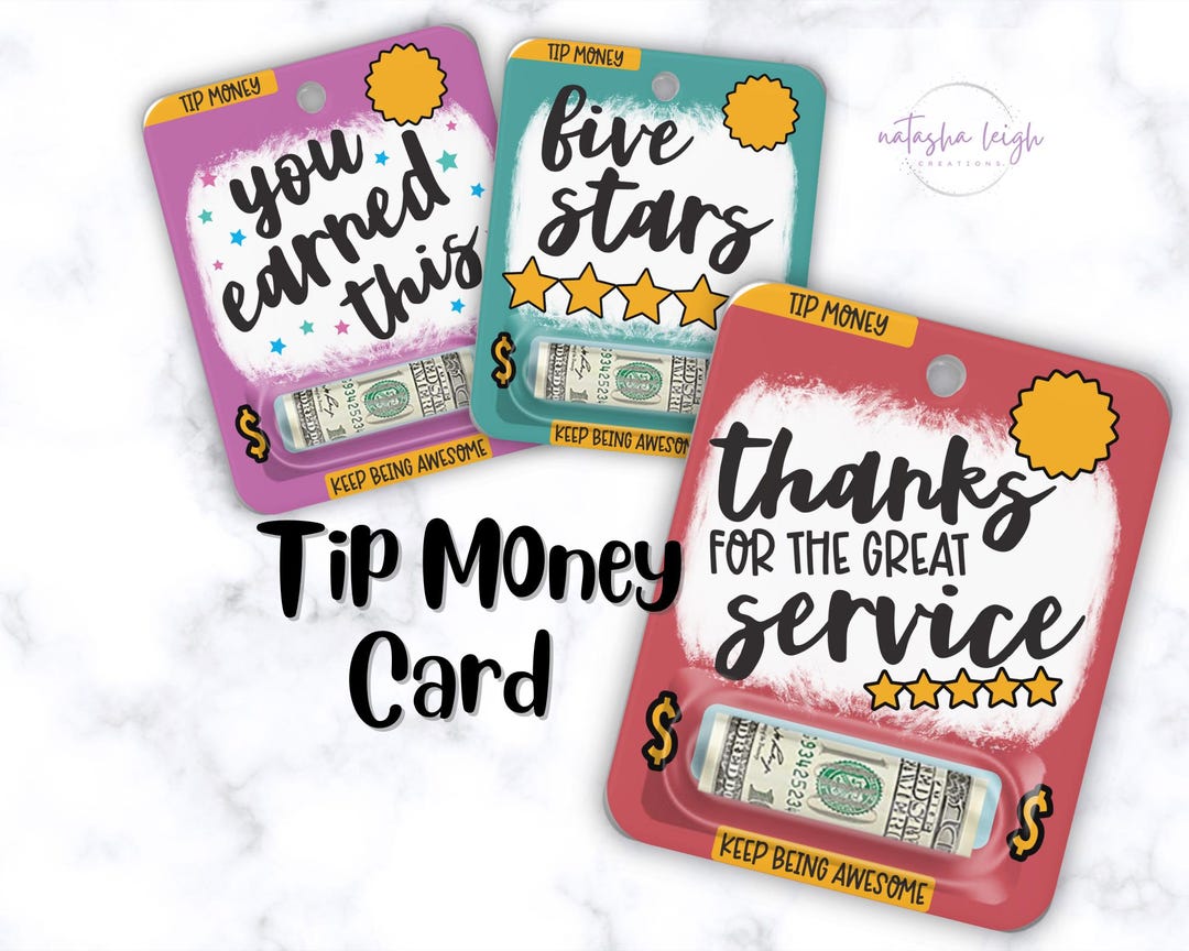 Tip Money Card: Five Star Service Cash Gift - Etsy