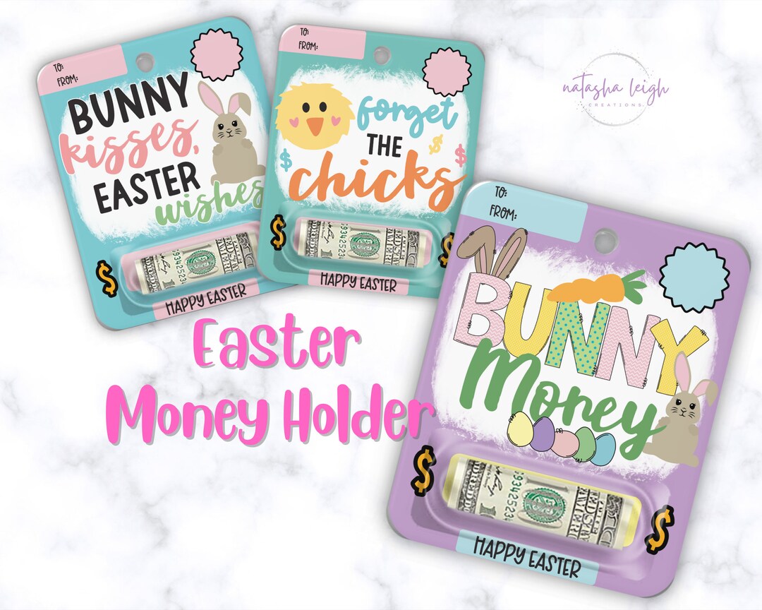 Bunny Easter Money Holder Card: Teen Gift, Basket Stuffer - Etsy