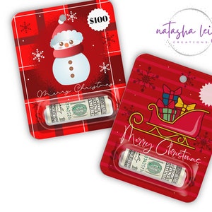 Christmas Money Holder Cards Christmas Cash Gift Holiday Cash Gift Cash ...