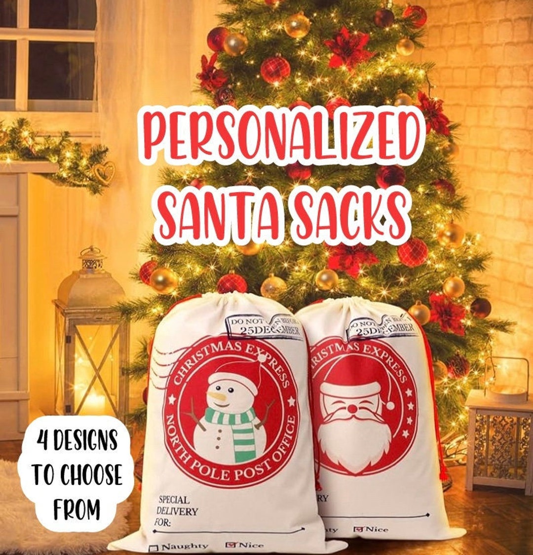 Personalized Santa Bag, Custom Santa Bag, Jumbo Santa Bag, Christmas ...
