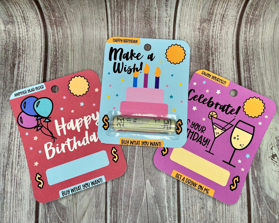 Happy Birthday Money Card Holder: Cash Gift Card - Etsy