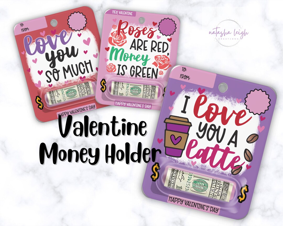 Valentine Money Holder, Valentine Cash Gift, Valentine Favor, Valentine ...