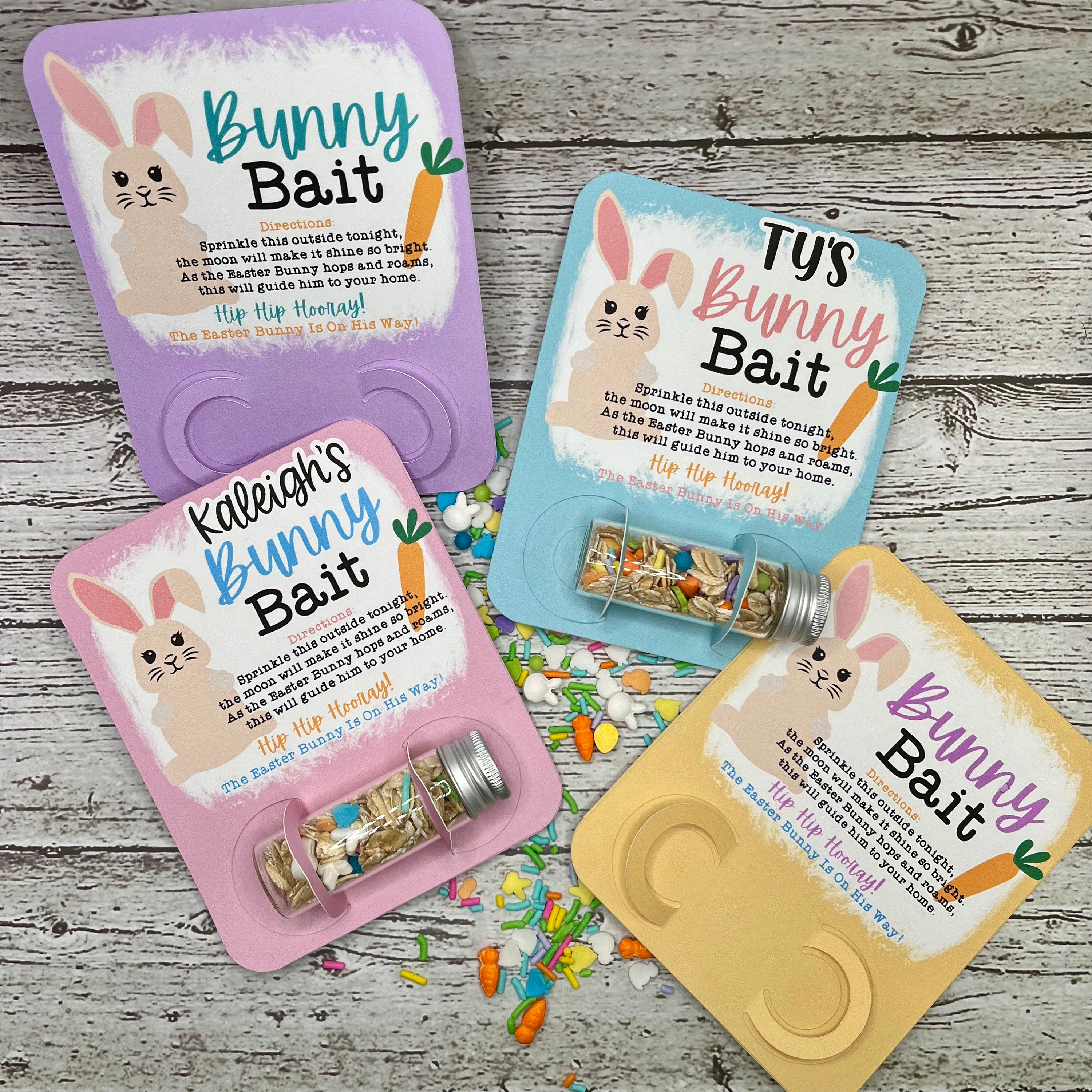 Personalized Bunny Bait Card | Easter Tradition With Edible Oats - Etsy