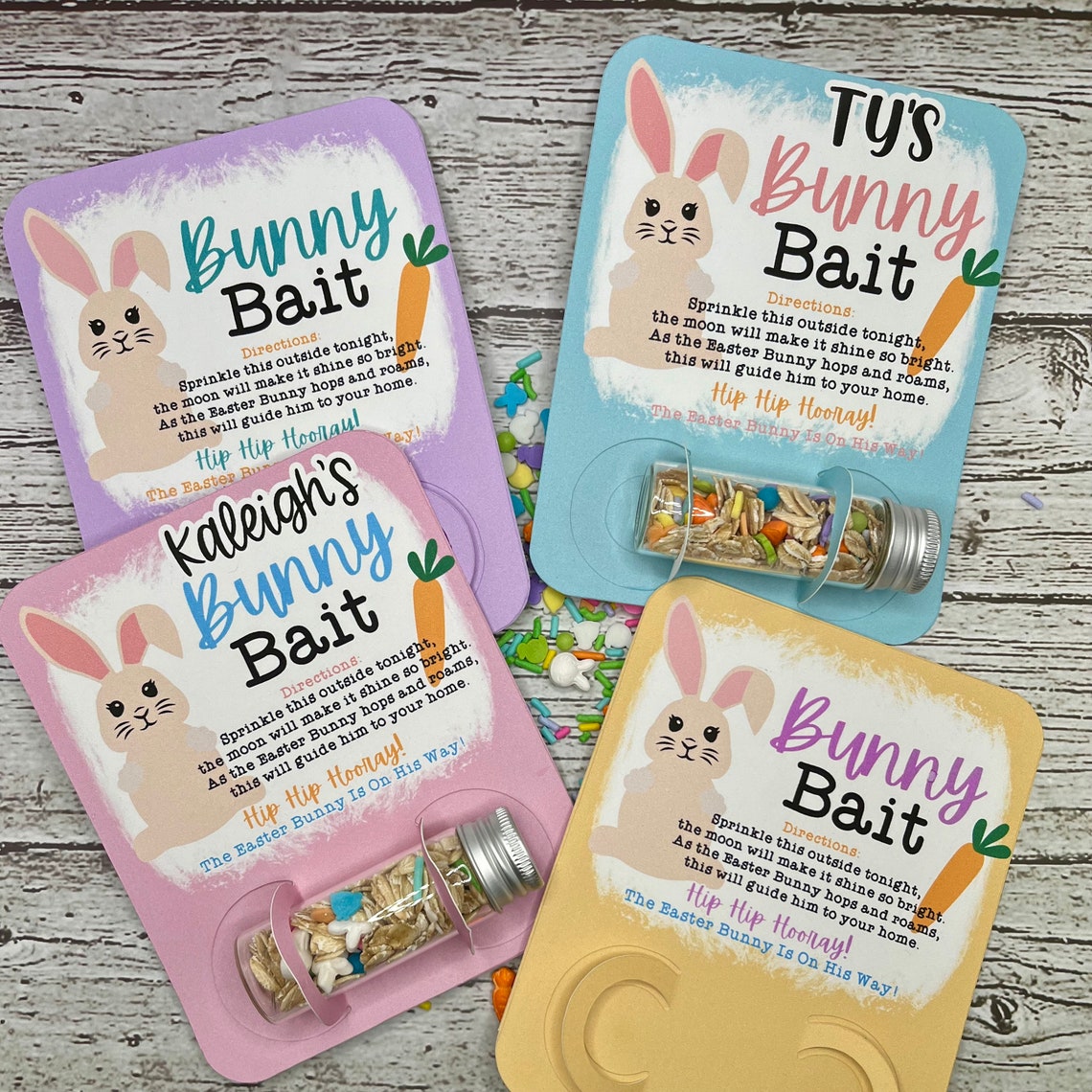 Personalized Bunny Bait Card | Easter Tradition With Edible Oats - Etsy