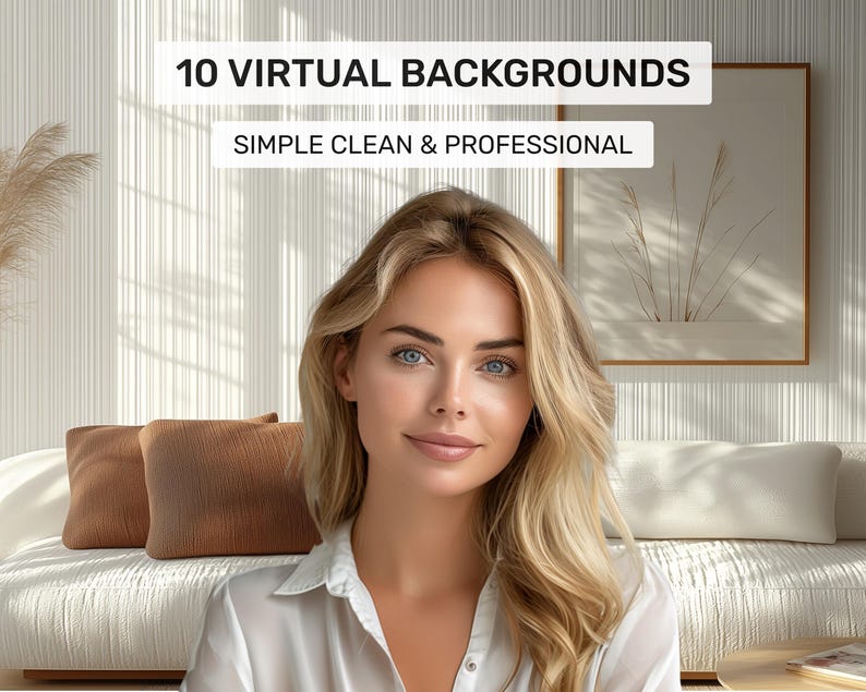 10 Clean Professional Zoom Backgrounds: Home Office Virtual Backgrounds ...