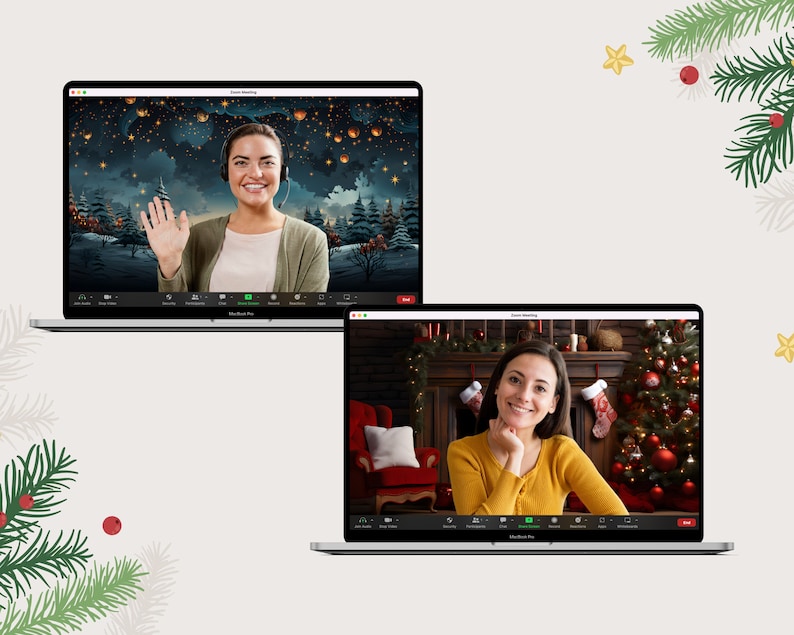 5 Christmas Zoom Backgrounds, Zoom Background Christmas, Zoom ...