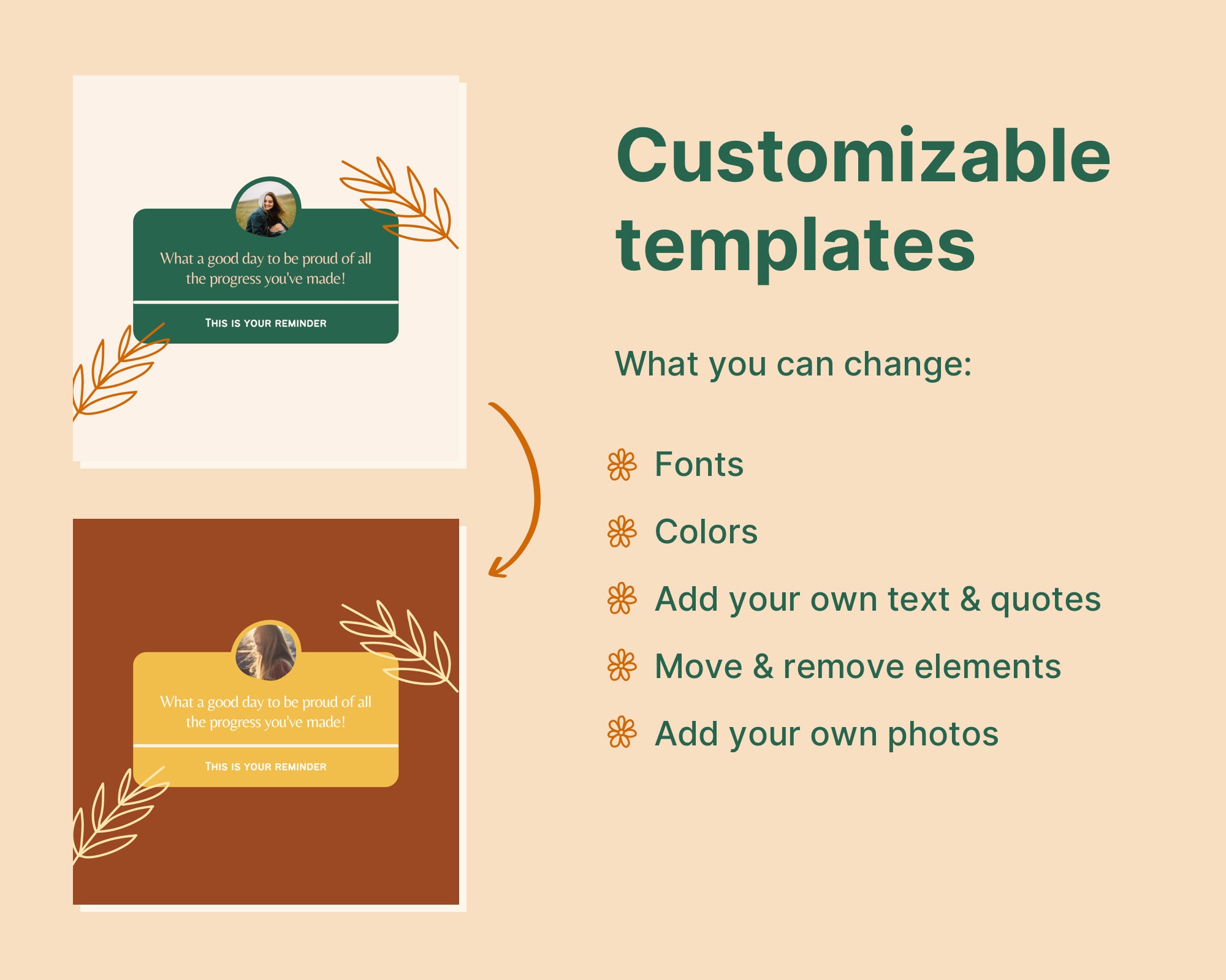 160 Green Neutral Instagram BUNDLE Canva Templates Green - Etsy