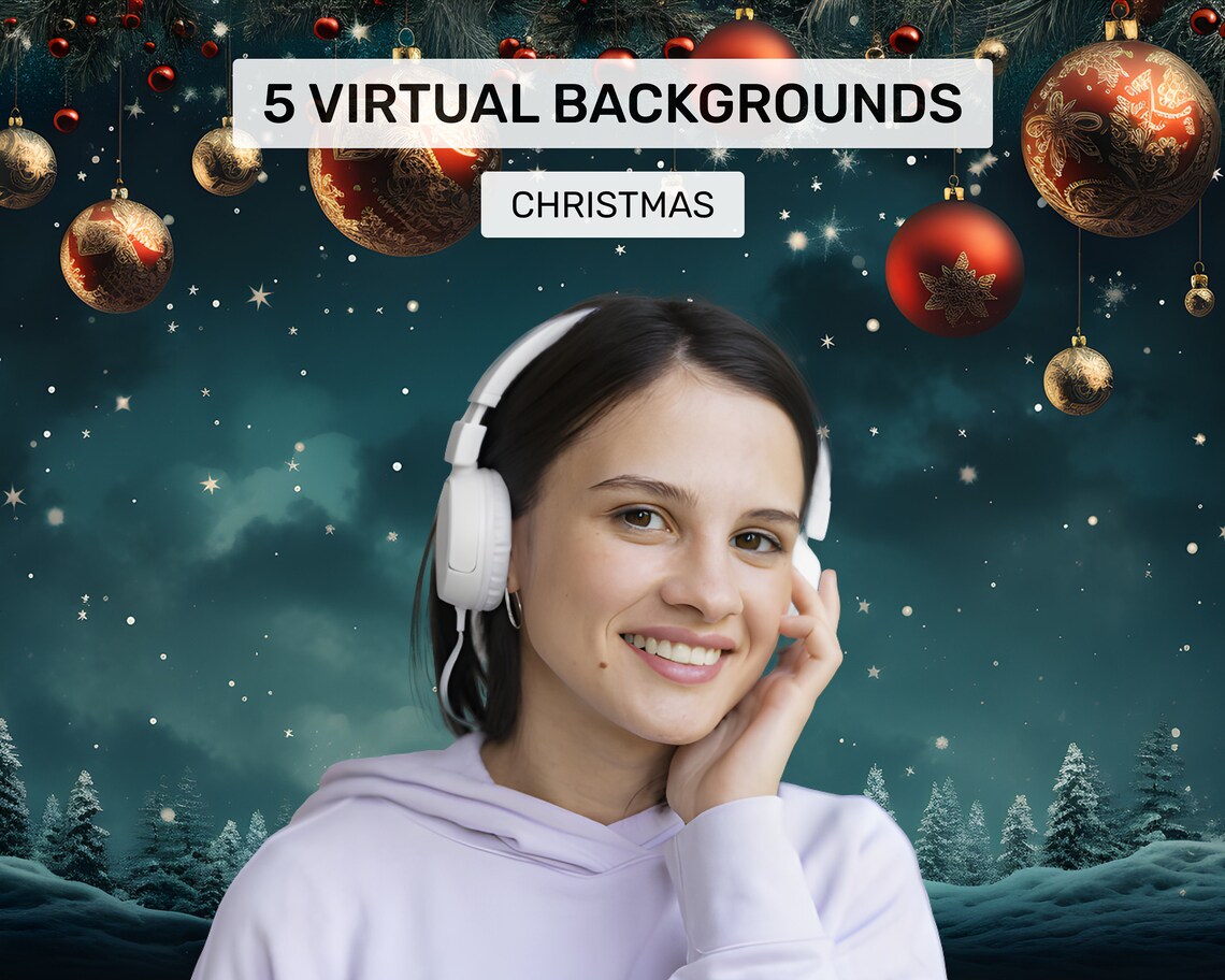 5 Christmas Zoom Backgrounds, Zoom Background Christmas, Zoom ...