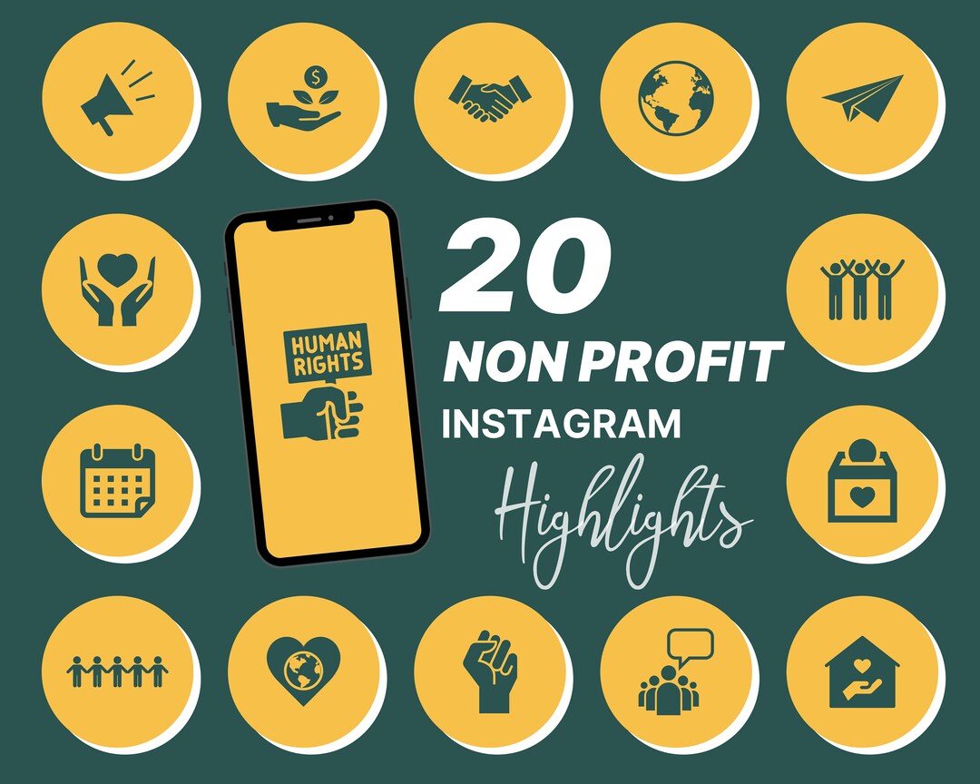 20 Non Profit Instagram Highlight Covers: Charity & Fundraising (PNG) (digital Download) - Etsy