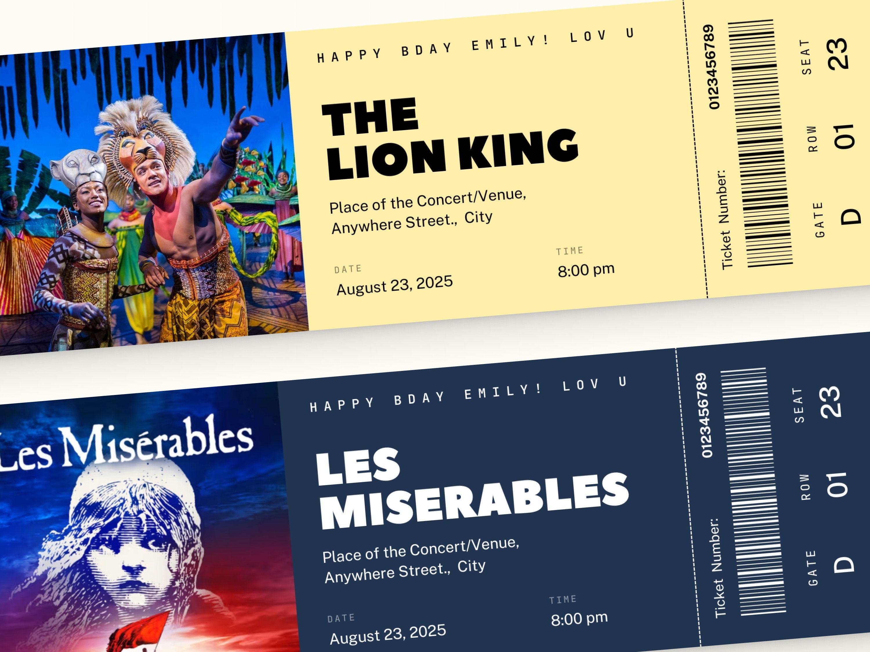 Custom Theatre Ticket Voucher, Theatre Ticket Template Canva ...