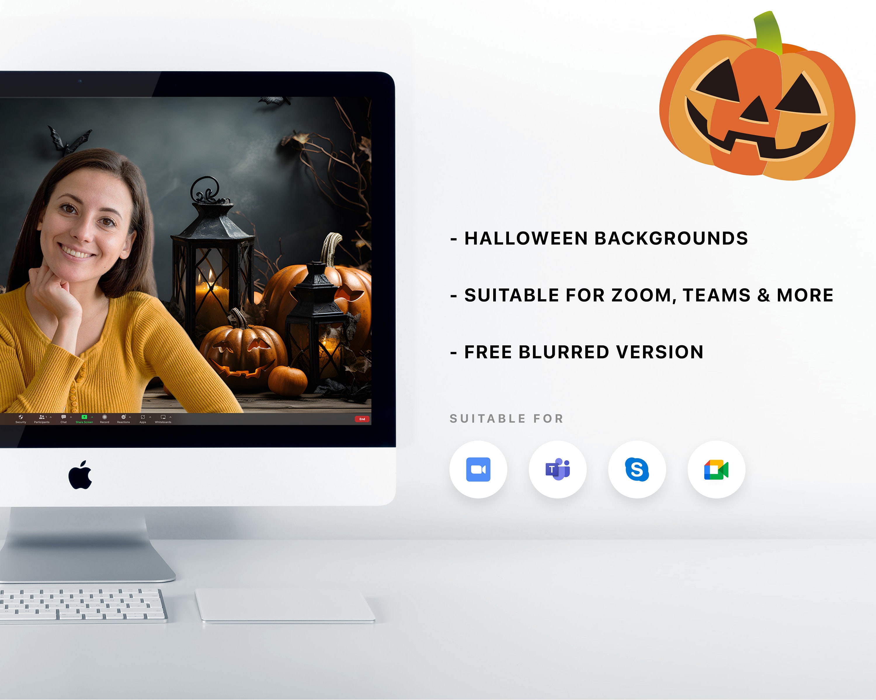 5 Halloween Zoom Backgrounds, Zoom Background Halloween, Zoom ...