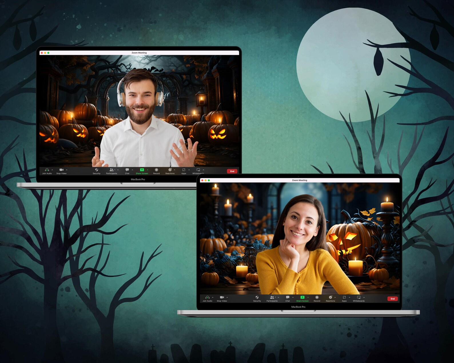 5 Halloween Zoom Backgrounds, Zoom Background Halloween, Zoom ...