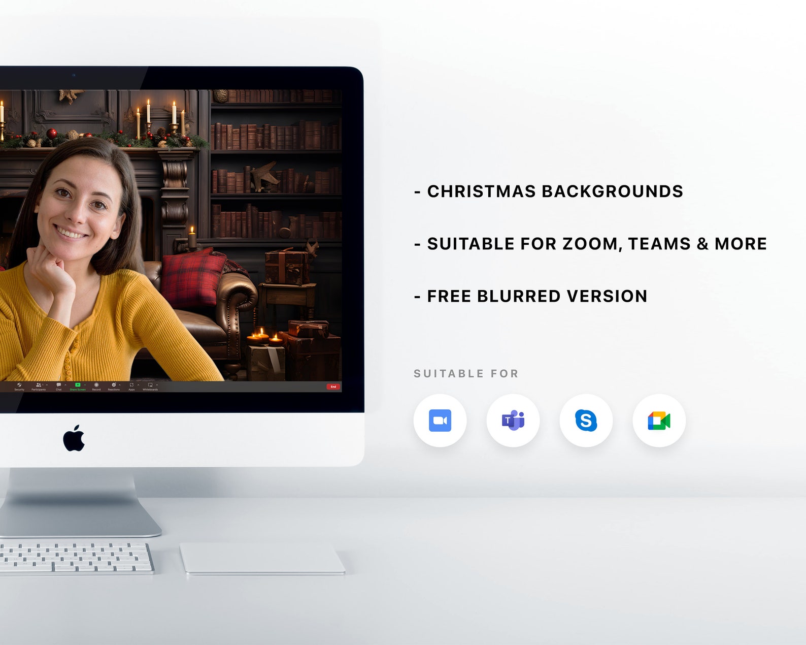 5 Christmas Zoom Backgrounds, Zoom Background Christmas, Zoom ...