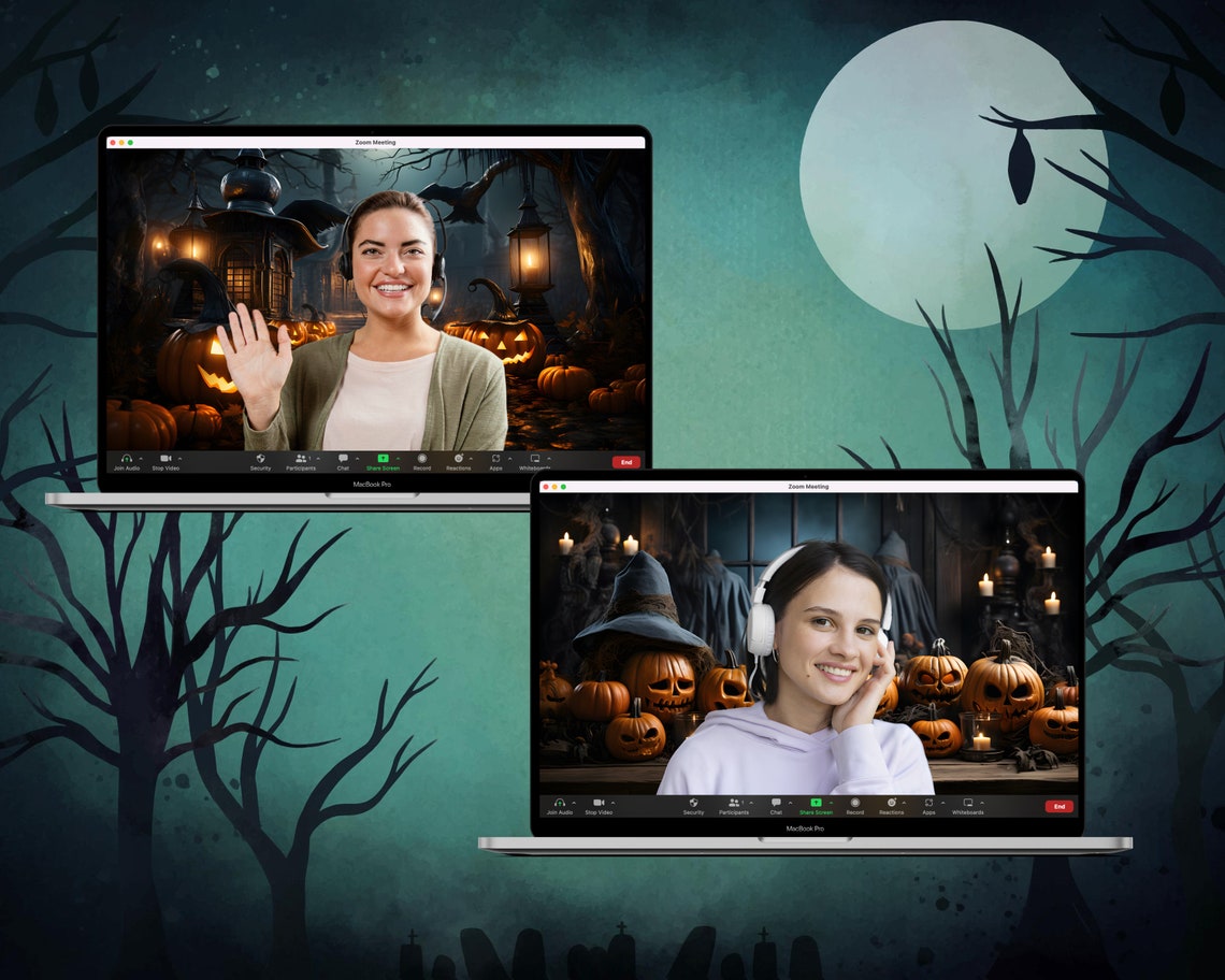 5 Halloween Zoom Backgrounds, Zoom Background Halloween, Zoom ...