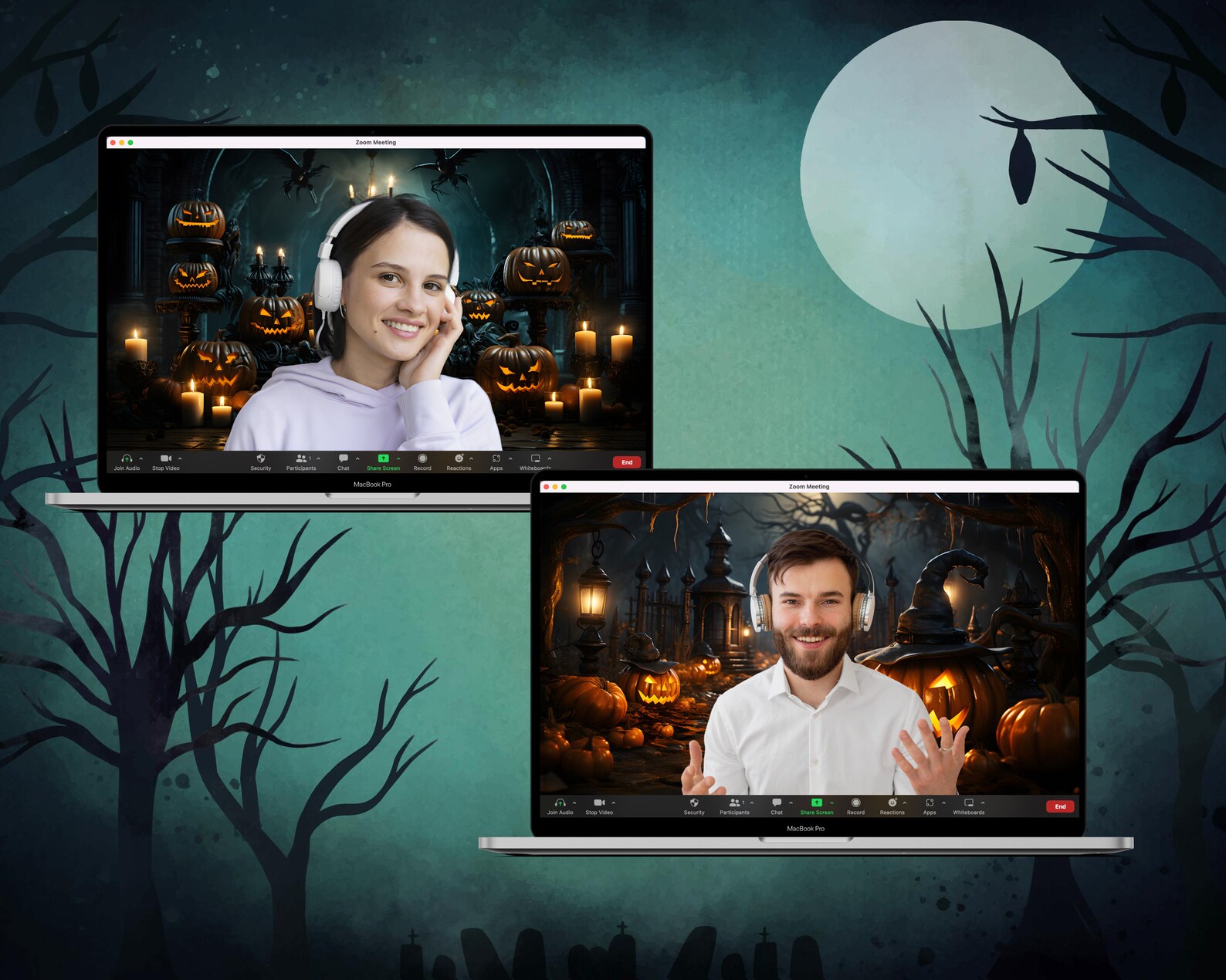 5 Halloween Zoom Backgrounds, Zoom Background Halloween, Zoom ...