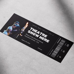Custom Theatre Ticket Voucher, Theatre Ticket Template Canva ...