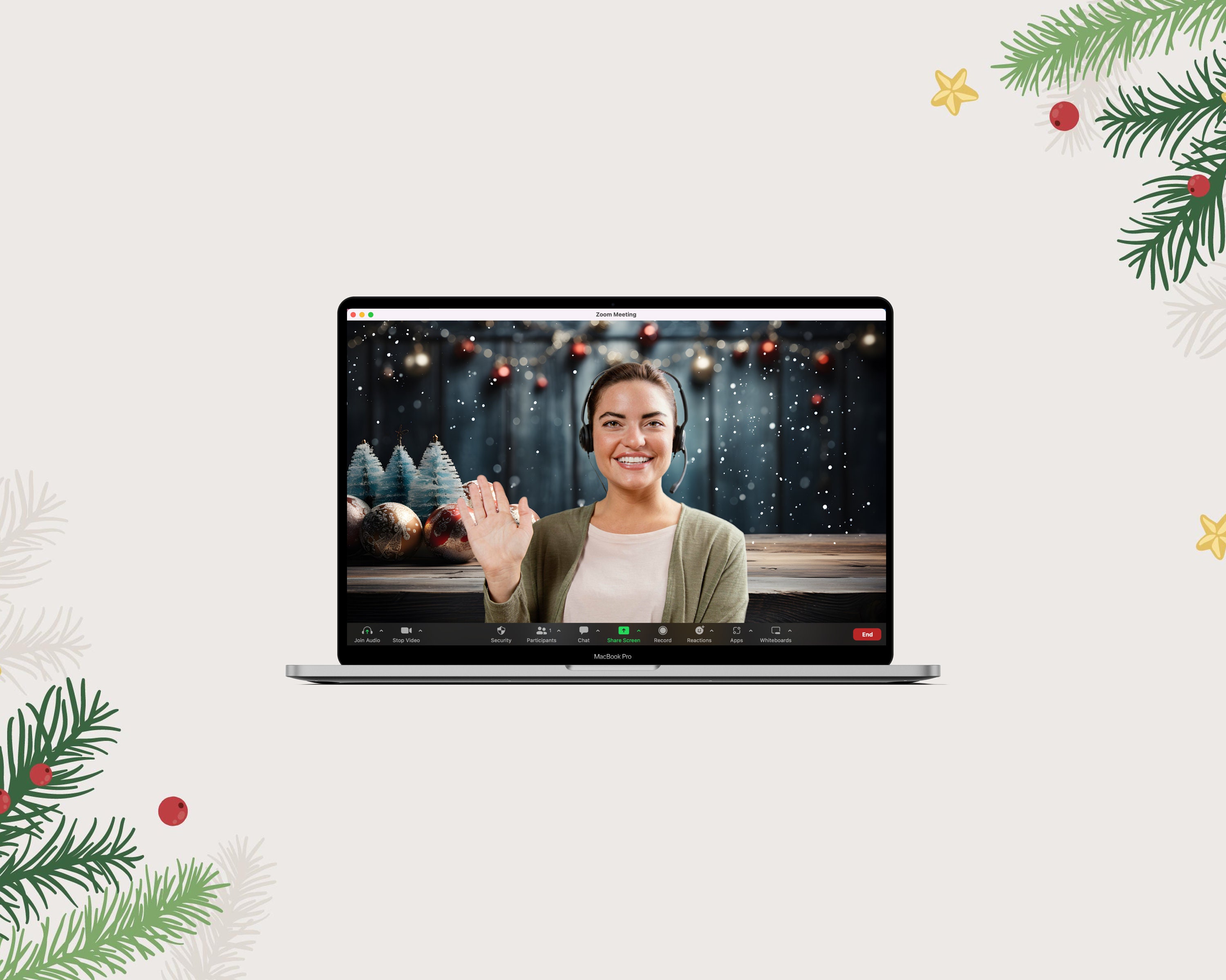 5 Christmas Zoom Backgrounds, Zoom Background Christmas, Zoom ...