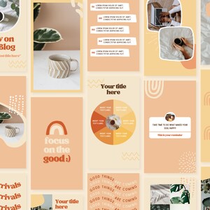 160+ Colorful Boho Instagram Template BUNDLE, Canva Templates, Boho ...