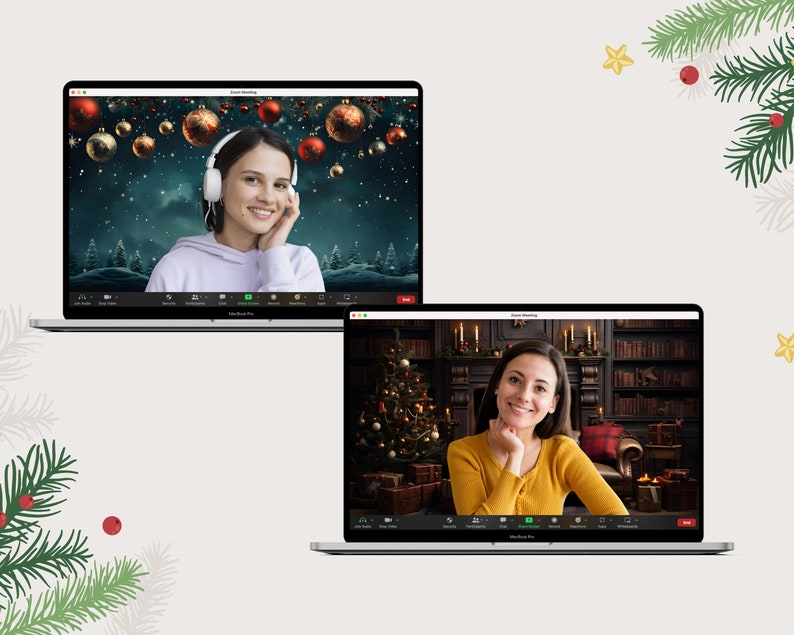 5 Christmas Zoom Backgrounds, Zoom Background Christmas, Zoom ...