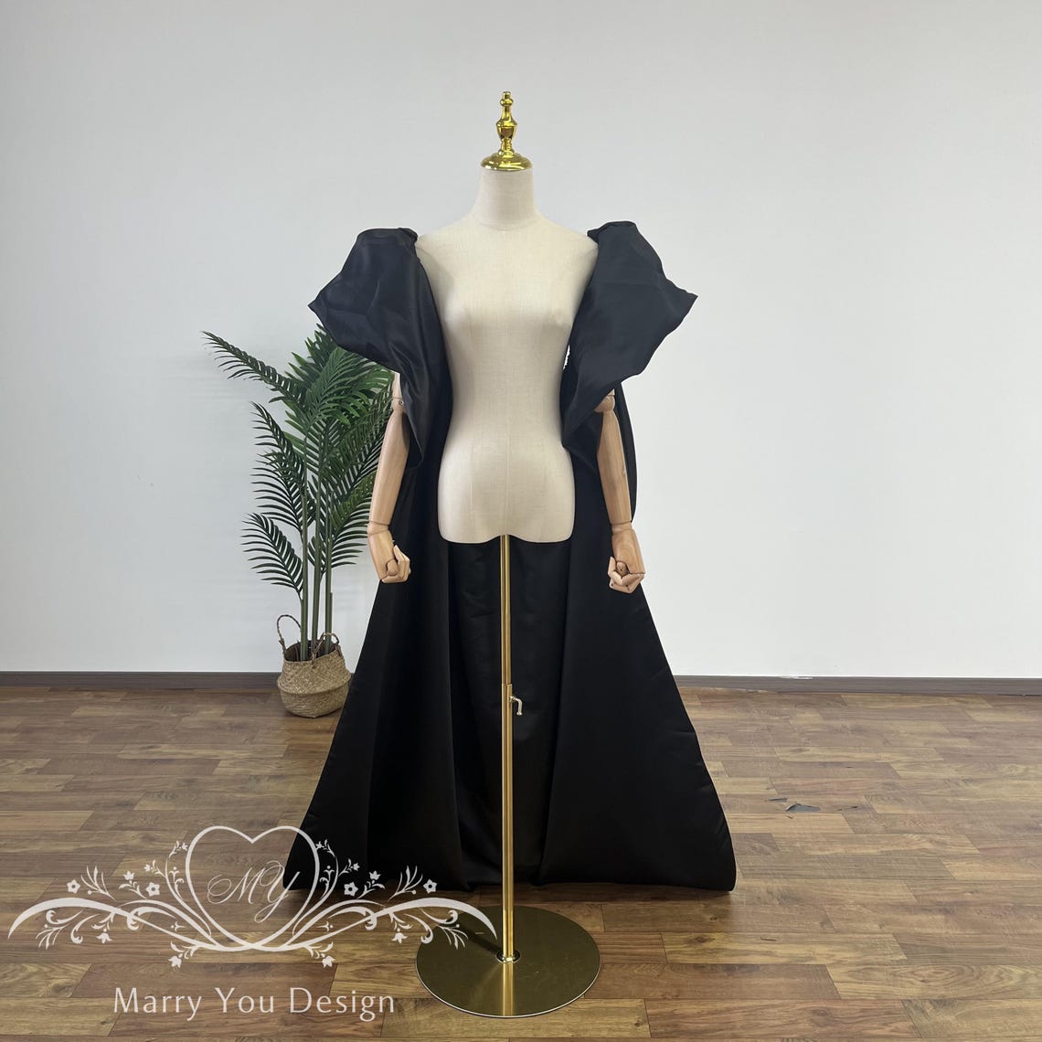Black Arm Wraps for Weddings,dramatic Wedding Satin Cape,high-fashion ...