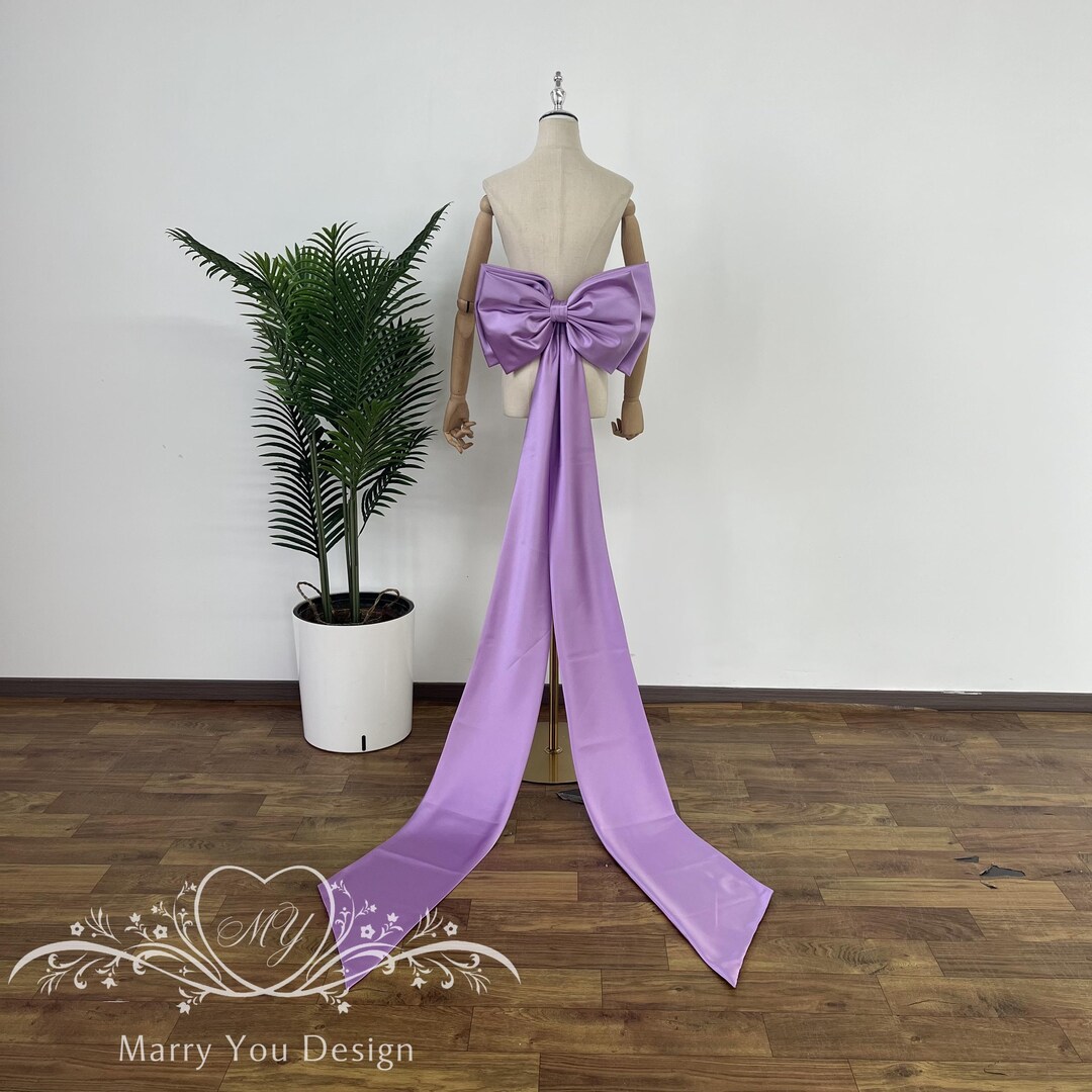 Custom Any Colors Bow,removable Satin Bridal Dress Bow,oversized ...