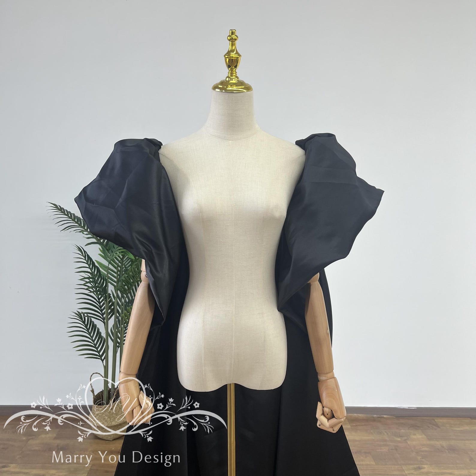 Black Arm Wraps for Weddings,dramatic Wedding Satin Cape,high-fashion ...