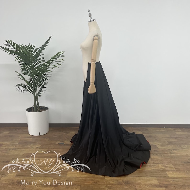 Minimalist Satin Detachable Train for Wedding,black&red Detachable ...