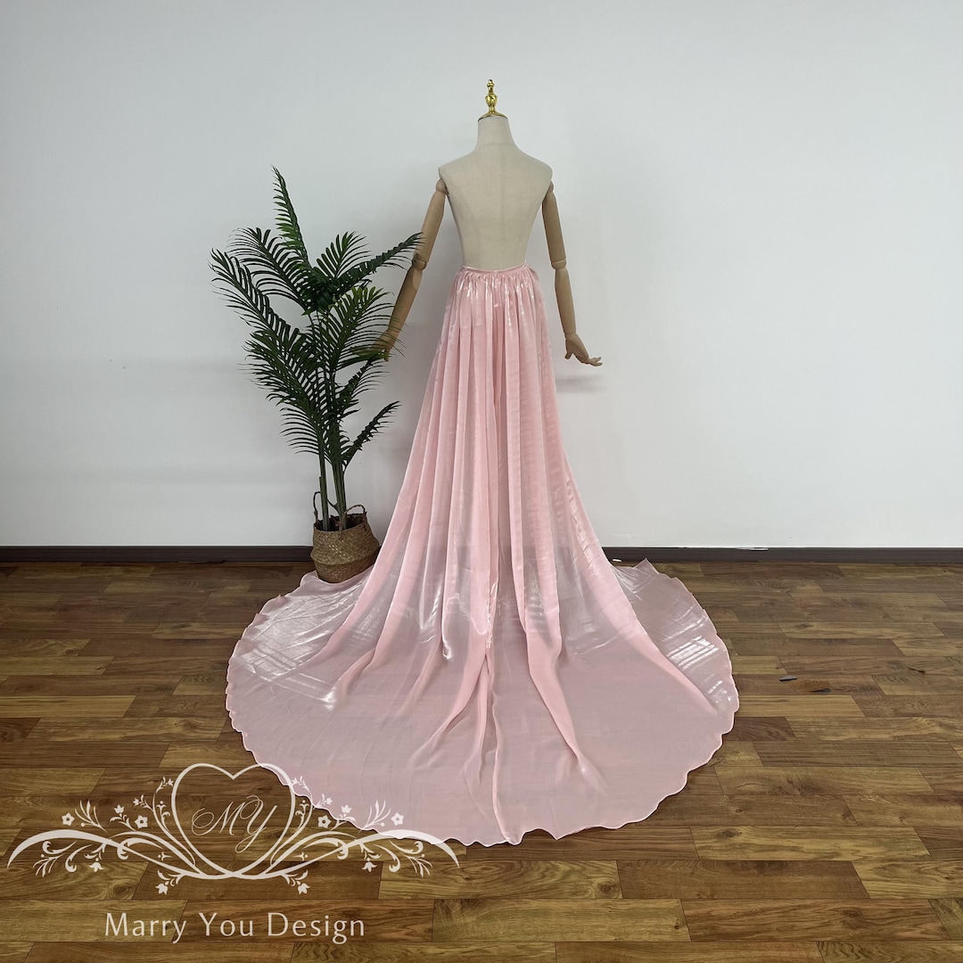 Romantic Wedding Detachable Train,shiny Satin Detachable Skirt,open ...