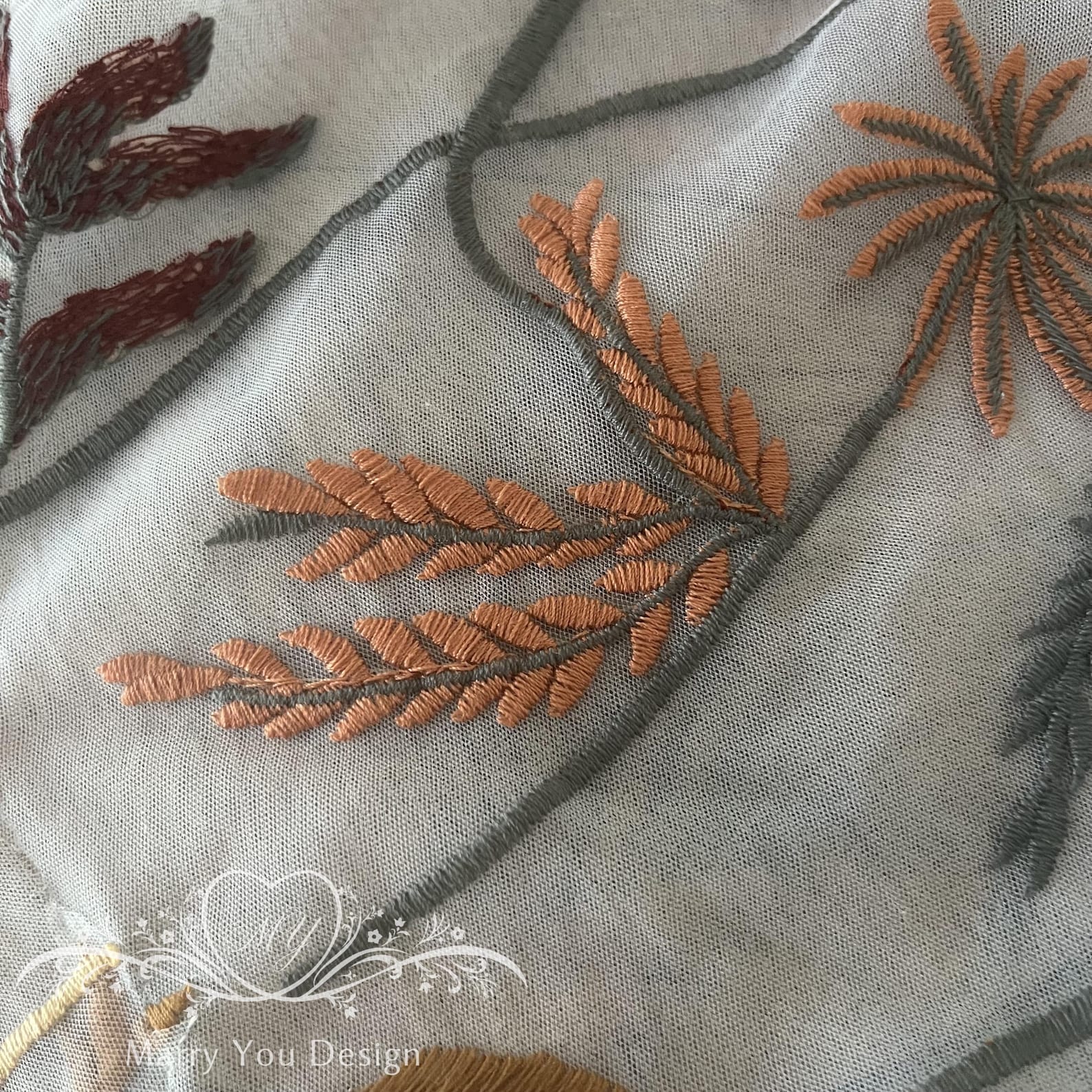 Autumn Leaves Wedding Veil,scalloped Brown Floral Lace Veil for Fall ...